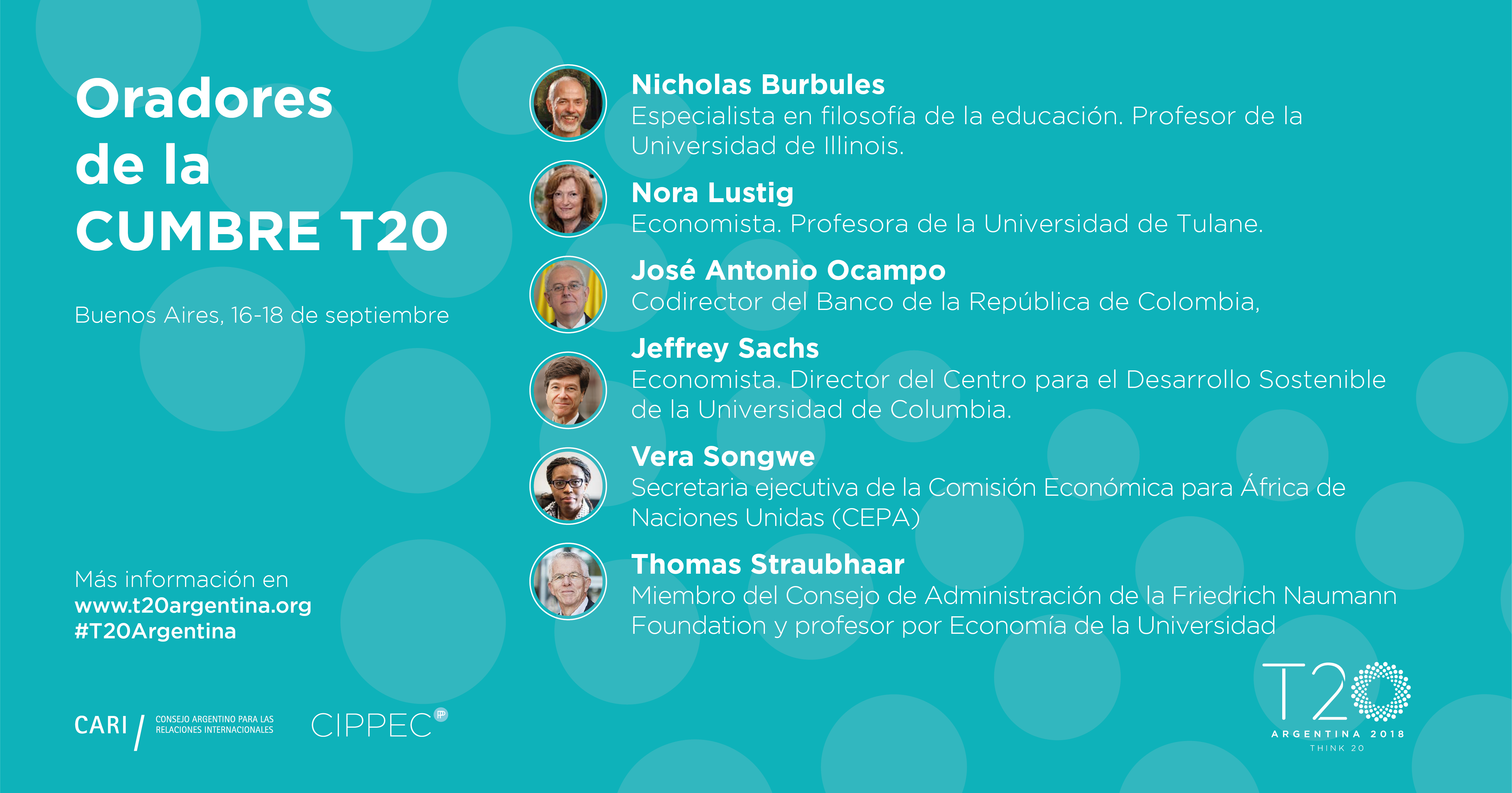 Los oradores principales de la Cumbre T20 disertarán sobre temas de ...